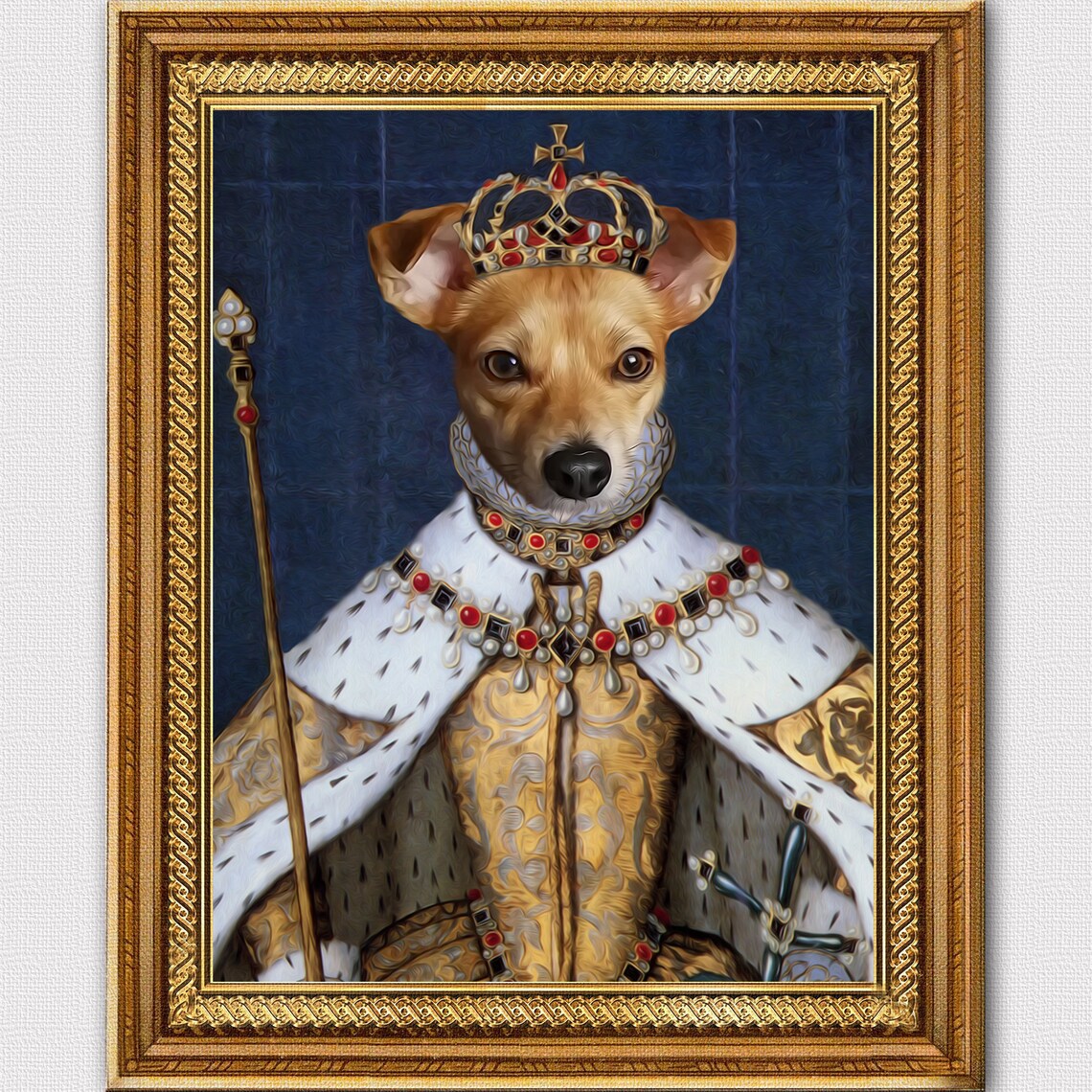 Custom Dog Portrait Princess Cat Portrait Queen Pet - Etsy