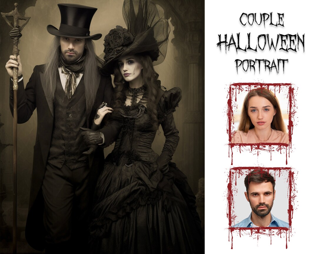 Unique Ghostly Gift, Custom Spooky Halloween Portraits, Scare up Some ...