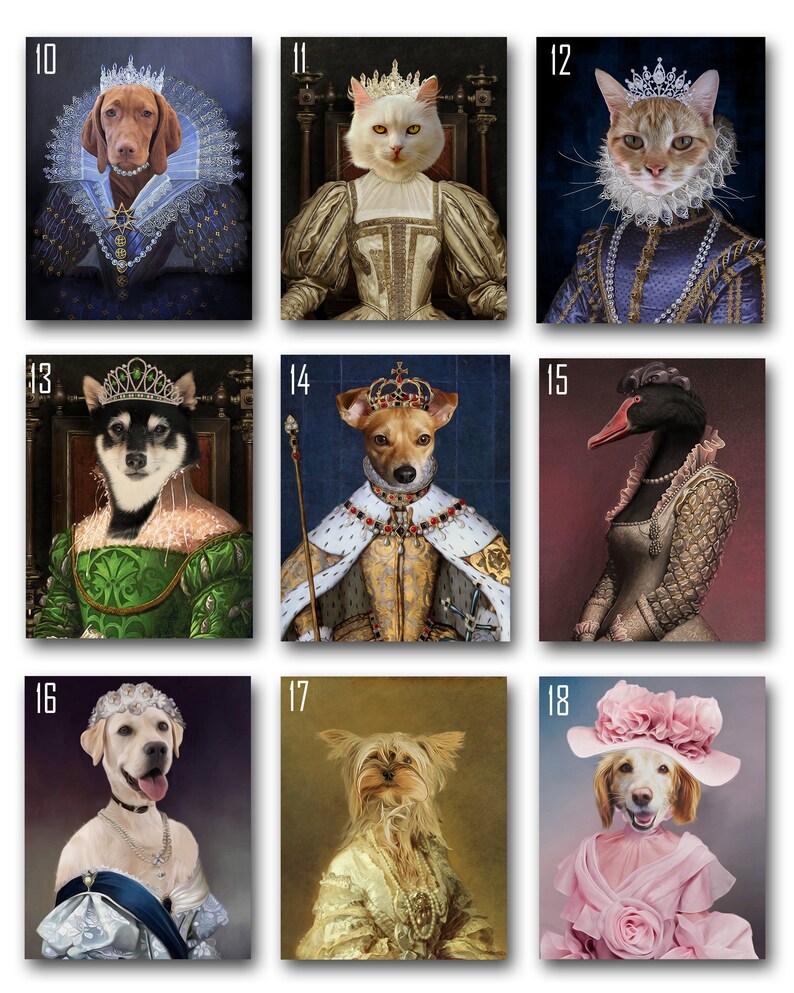 Custom Princess Dog Portrait Custom Queen Pet Portrait | Etsy