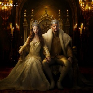 Regal Custom King and Queen Portraits, Personalized Royal Couple Art ...