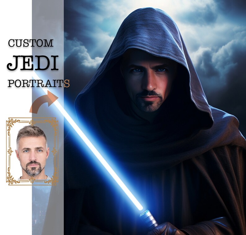 Personalized Dark Side Portraits, Custom Jedi Sith Portrait, Jedi Gift ...