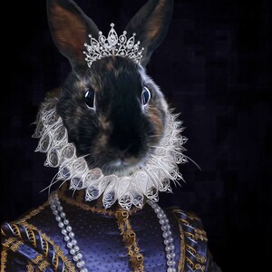 Custom Princess Dog Portrait, Custom Queen Pet Portrait, Custom Royal ...