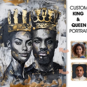 The Majesty of Personalized King and Queen Portraits, Custom Royal ...
