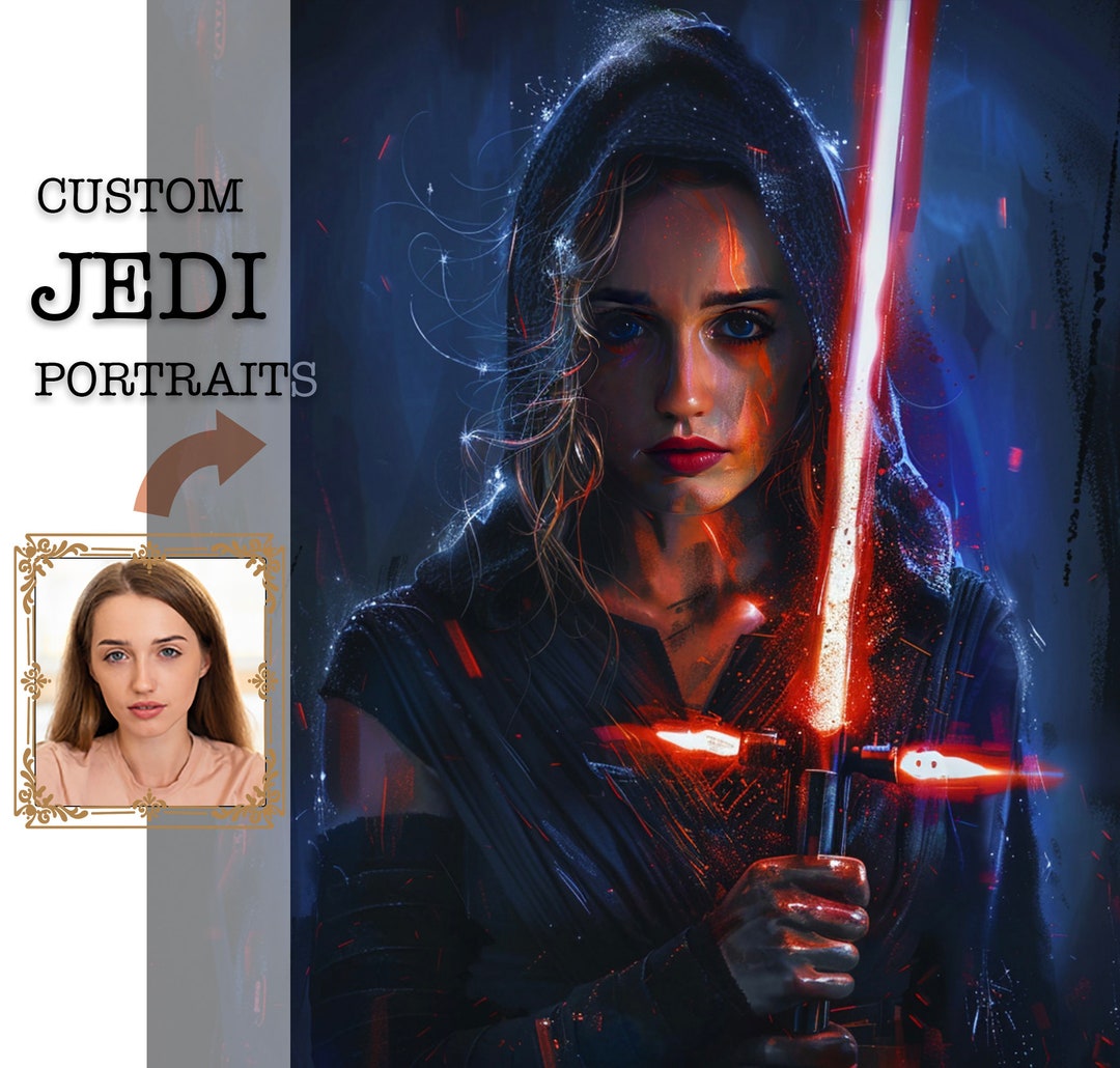 Custom Female Jedi Artwork, Unique Female Jedi Character Portrait ...