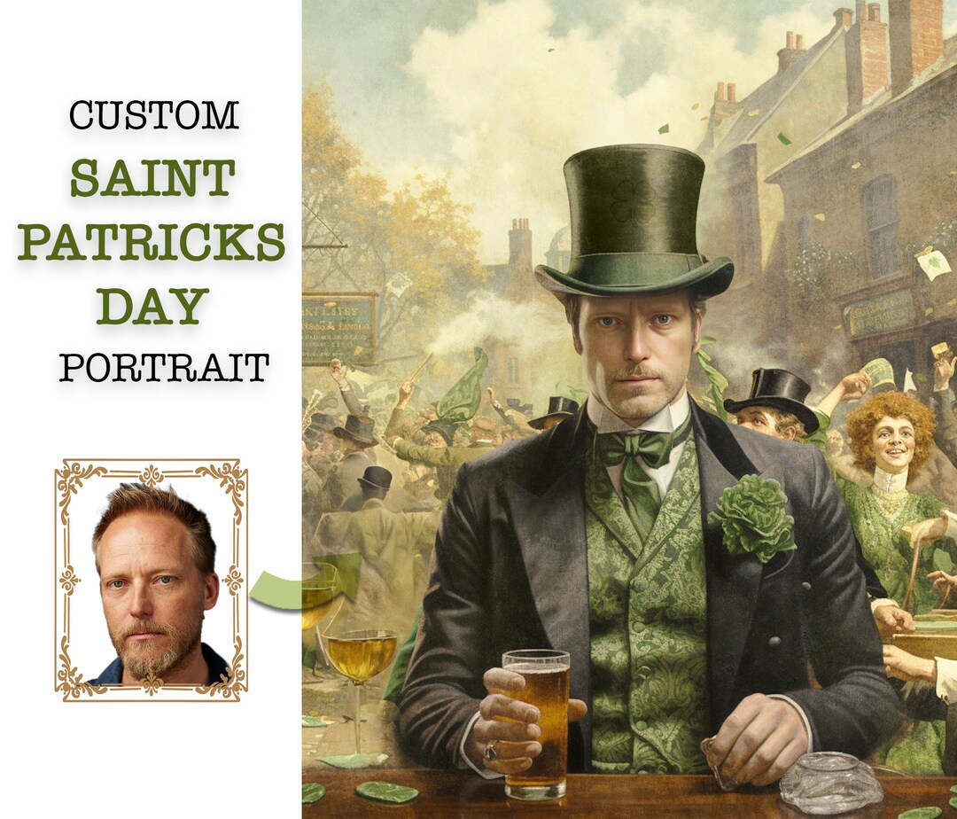 Custom Saint Patricks Day Portraits, Personalized Irish Day Art, Custom ...