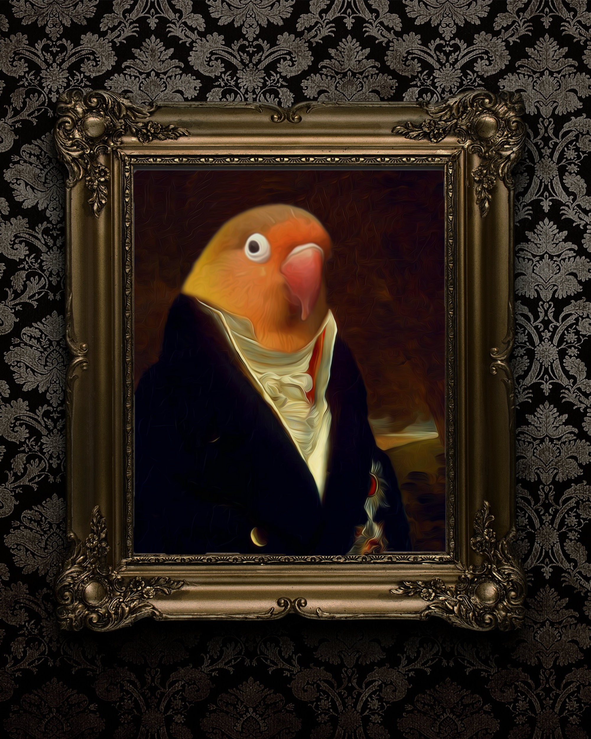 Custom Cockatiel Bird Portrait Royal Pet Portraitcustom - Etsy
