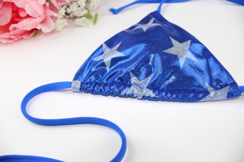 American Flag Adjustable Triangle Bikini Top Metallic Womens - Etsy