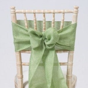 100 Sage Green Linen Sashes Wedding Chair Bow Ties - Etsy UK