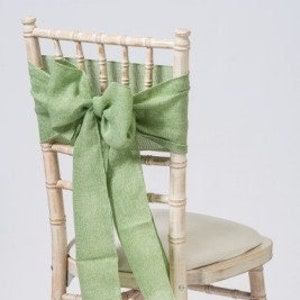 100 Sage Green Linen Sashes Wedding Chair Bow Ties - Etsy UK