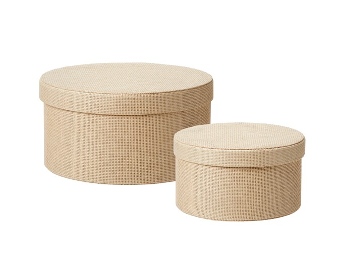 New X-large Round White/gold Floral Hat Box , Lid Has Metallic Gold ...