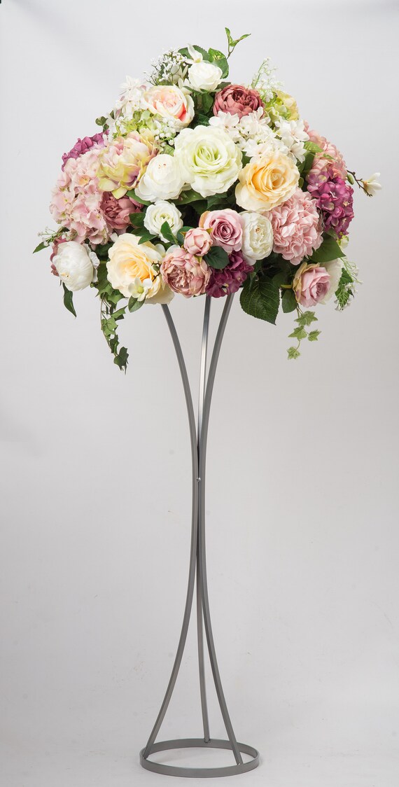 100cm Metal Silver Trumpet Flower Stand flowers Not Included - Etsy UK