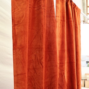 Luxury Cotton Velvet Curtain Rust Color Velvet Curtain Bohemian Window ...