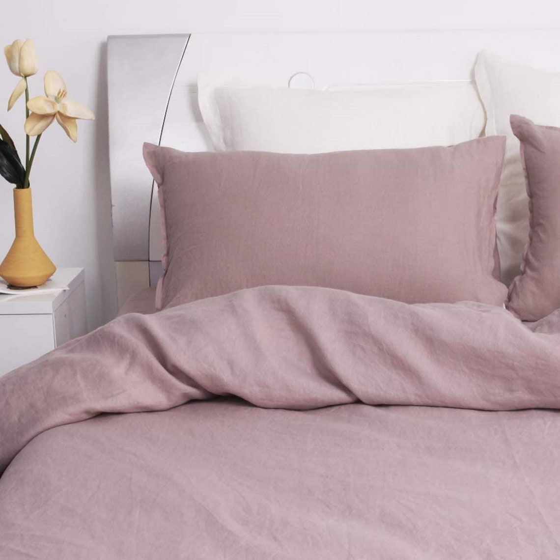 Dusty Rose Linen Duvet Cover Stonewashed Linen Bedding Soft - Etsy