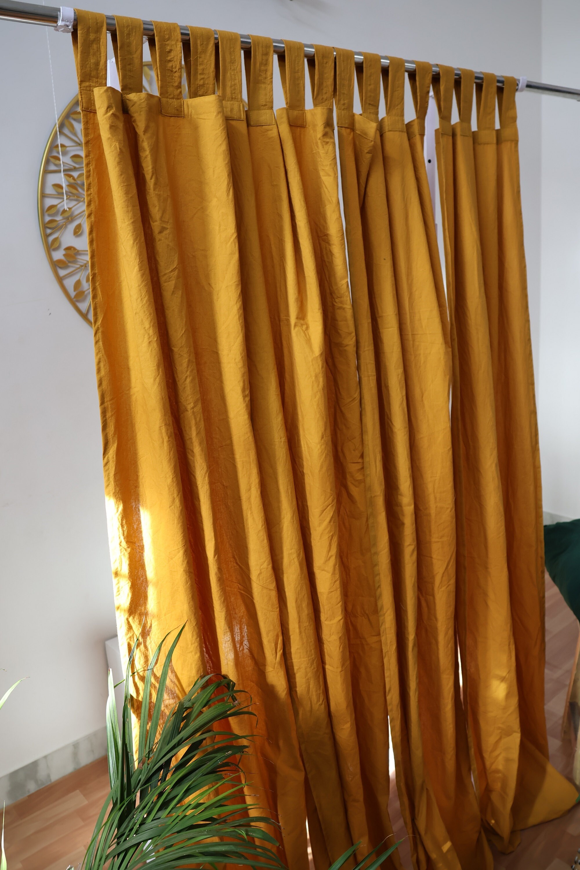 Handmade Mustard Yellow Cotton Curtain: Boho Living Room Decor - Etsy