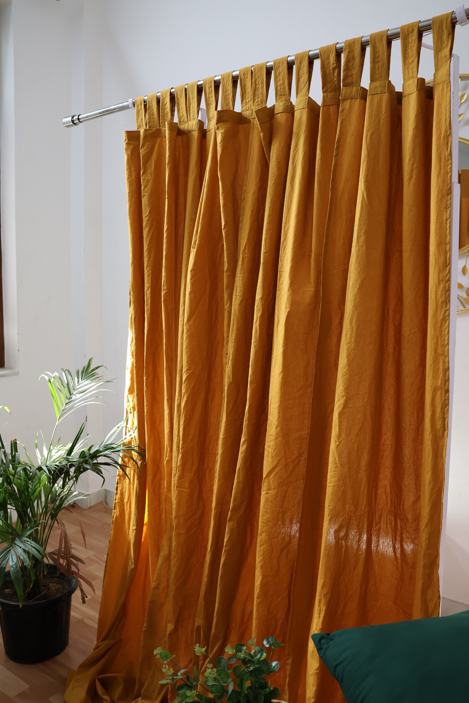 Handmade Mustard Yellow Cotton Curtain: Boho Living Room Decor - Etsy