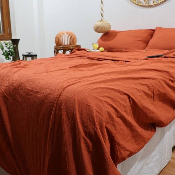 Rust Linen Duvet - Etsy