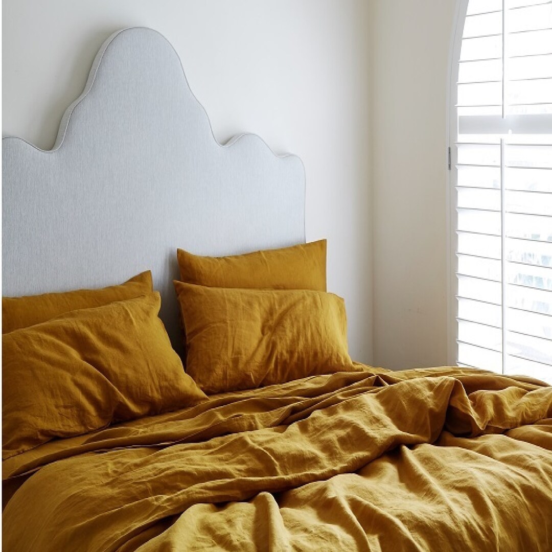 Mustard Color Washed Cotton Duvet Cover With Buttons Mustard - Etsy