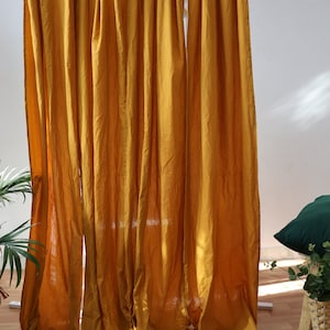 Handmade Mustard Yellow Cotton Curtain: Boho Living Room Decor - Etsy