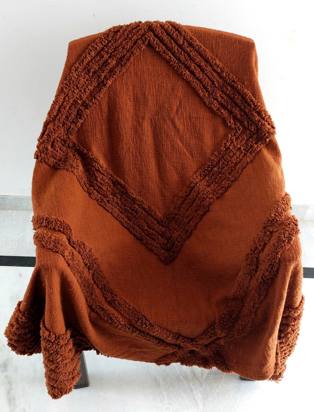 Boho Blanket Throw, Tufted Blanket Throw, Bohemian Throw Blanket ...