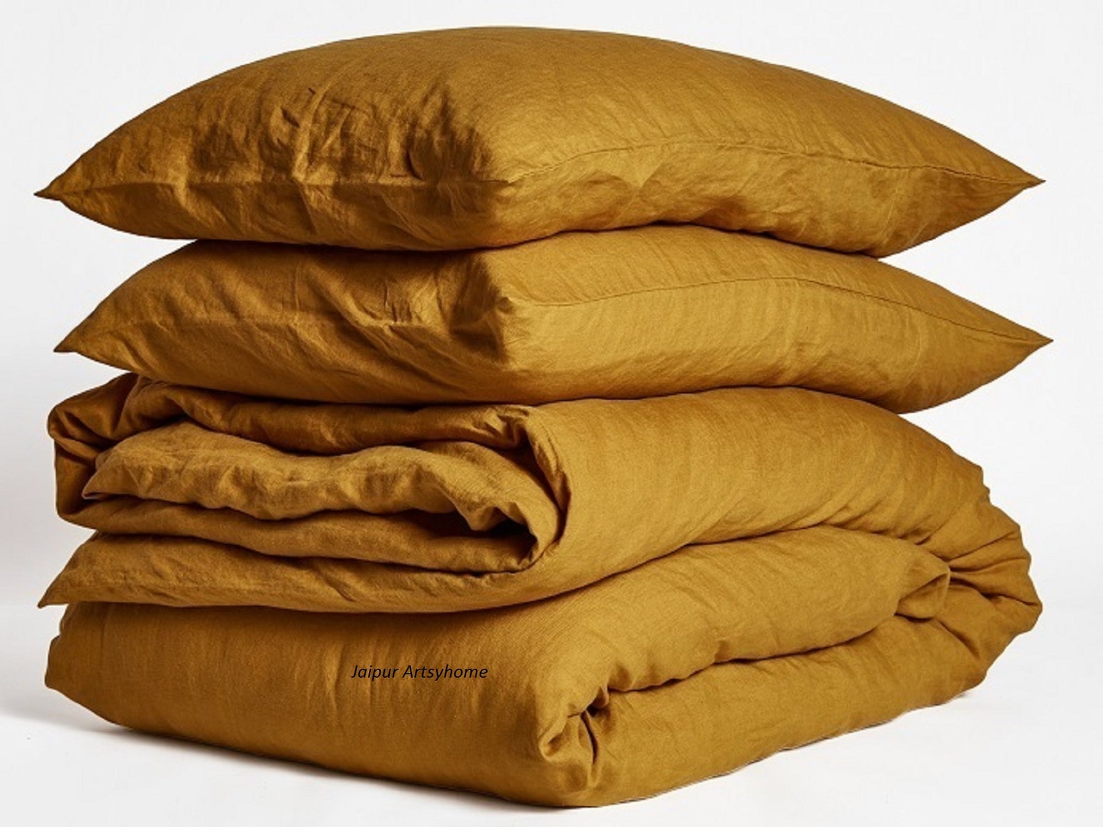 Mustard Color Washed Cotton Duvet Cover With Buttons Mustard | Etsy