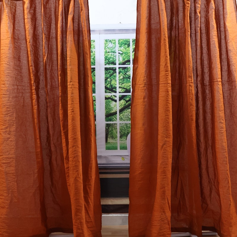 Burnt Orange Curtains - Etsy