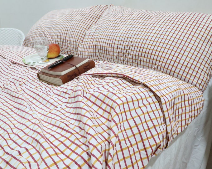 Bedding Set Full Light Blue Stripe Satin 100% Cotton.4 Piece Set ...