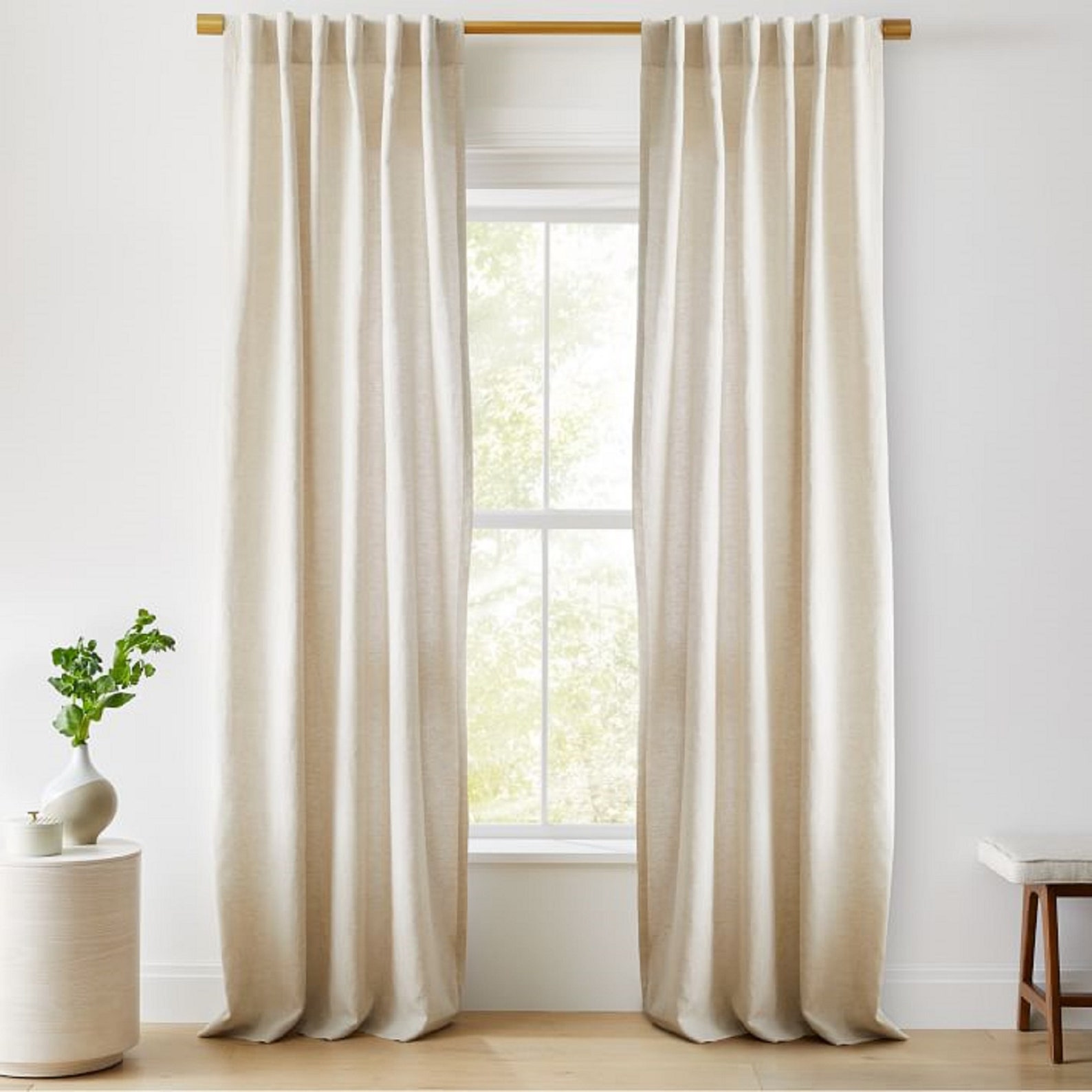 Linen Ivory/ Cream Color Curtain Solid Stonewashed Linen - Etsy
