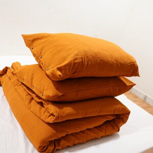 Cinnamon Color Rust Cotton Duvet Cover / Rust Washed Cotton Duvet Cover ...