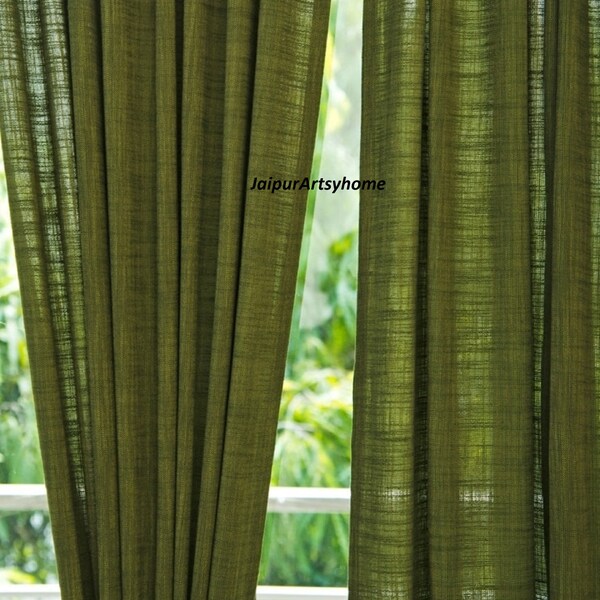 Olive Green Curtains - Etsy