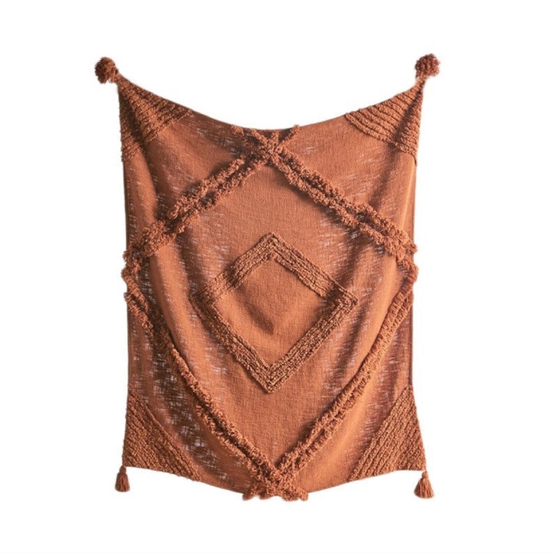 Boho Blanket Throw Tufted Blanket Throw Bohemian Throw - Etsy