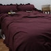 Handmade Maroon Ruffled Cotton Duvet Cover Set: 3-piece Bedding - Etsy