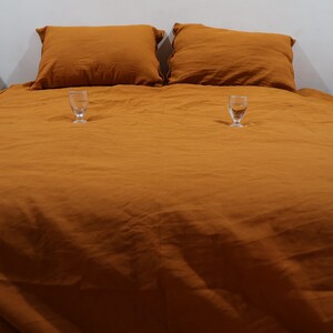 Cinnamon Color Rust Cotton Duvet Cover / Rust Washed Cotton Duvet Cover ...