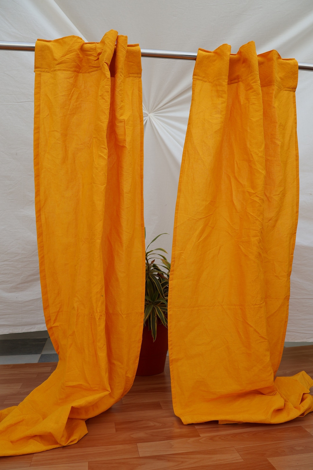 Yellow Mustard Color Living Room Curtain Bedroom Modern Rustic - Etsy