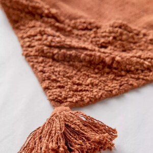 Rust Orange Cotton Handmade Blanket Throw/tufted Blankets - Etsy