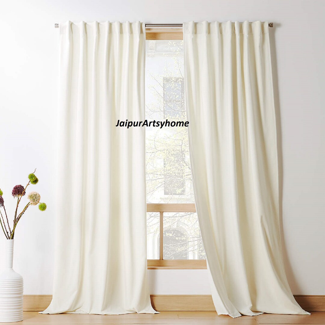 Ivory Color Curtain 2 Panels Luxury Velvet Curtain Velvet - Etsy