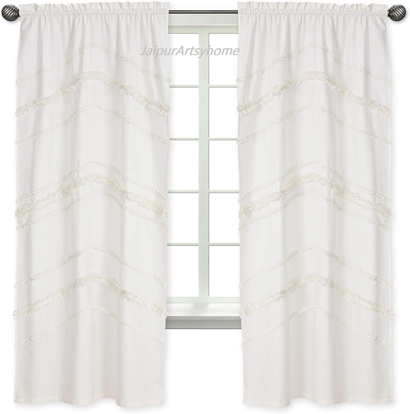 Handmade Tassels Two Panel Curtain Fringes Curtain Window - Etsy