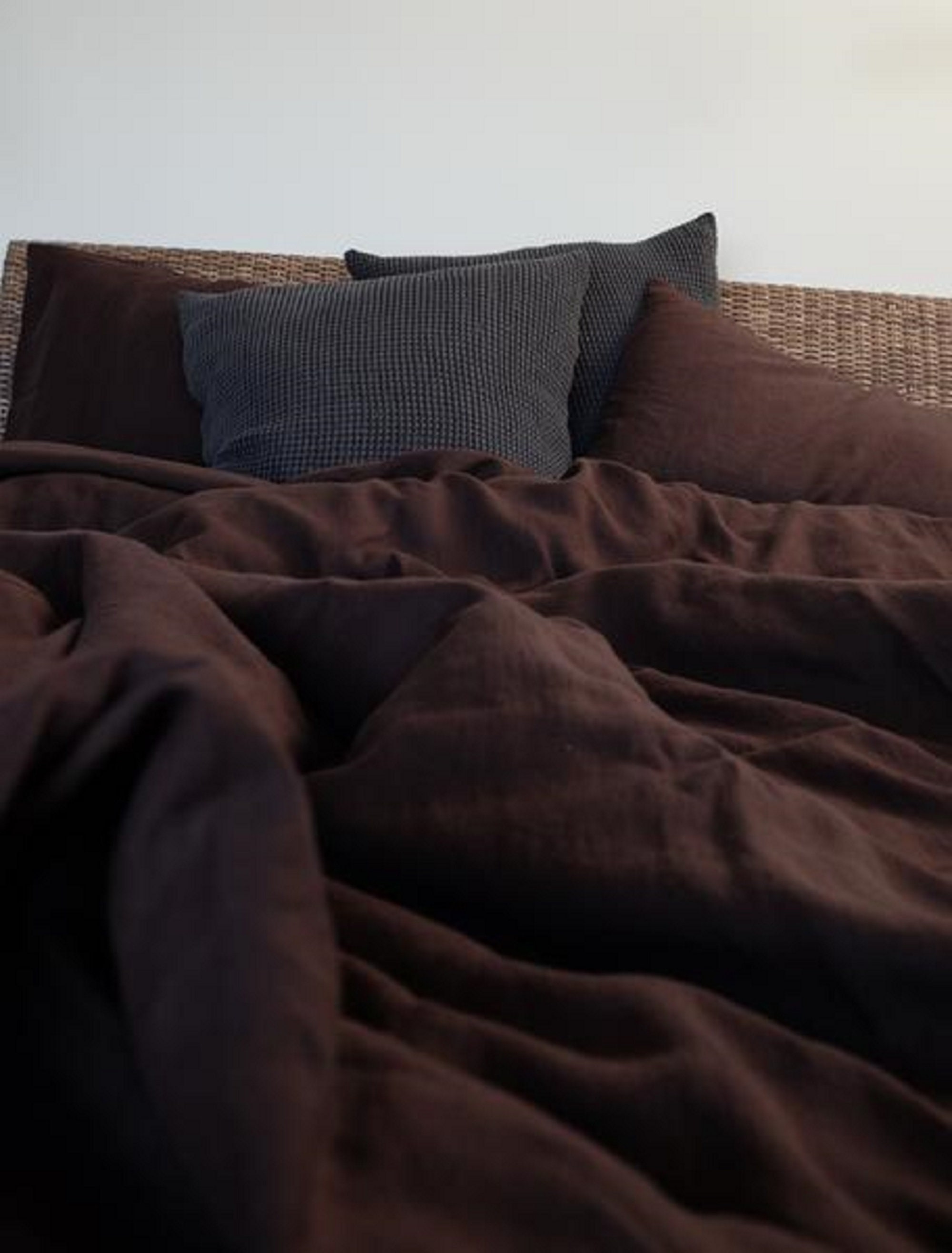 Chocolate Brown Linen Duvet Set 2 Pillowcases and Duvet - Etsy