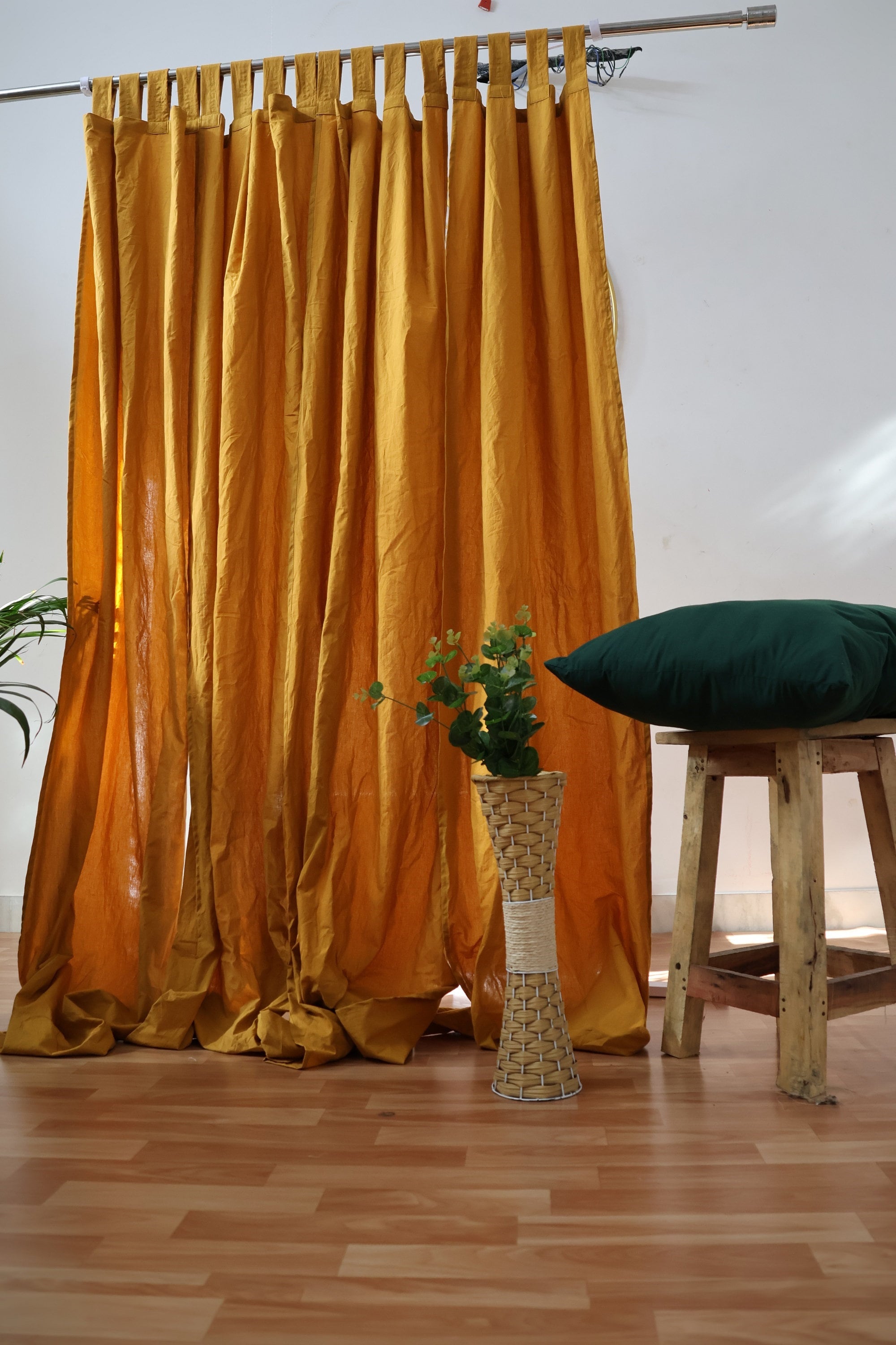 Handmade Mustard Yellow Cotton Curtain: Boho Living Room Decor - Etsy