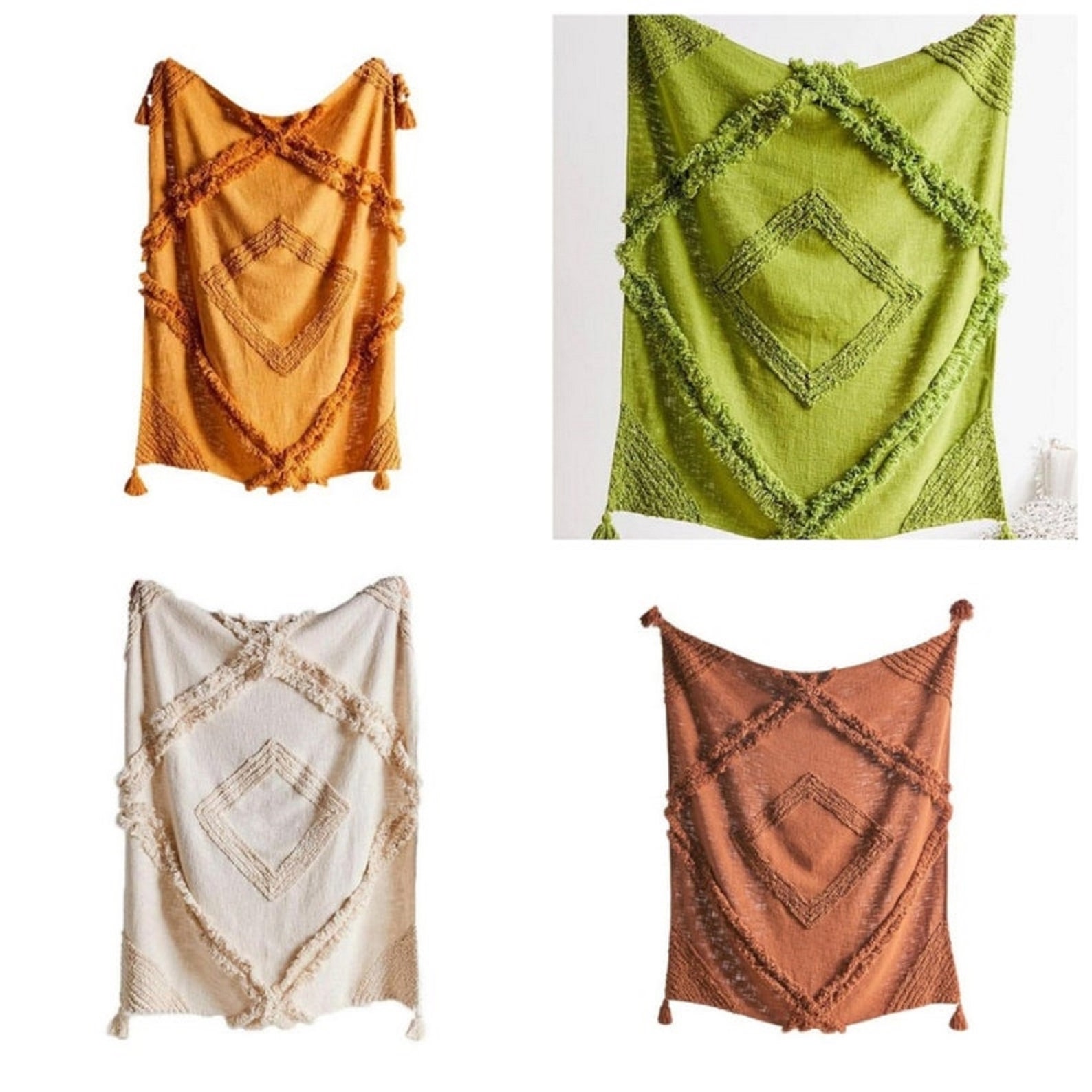 Boho Blanket Throw Tufted Blanket Throw Bohemian Throw - Etsy