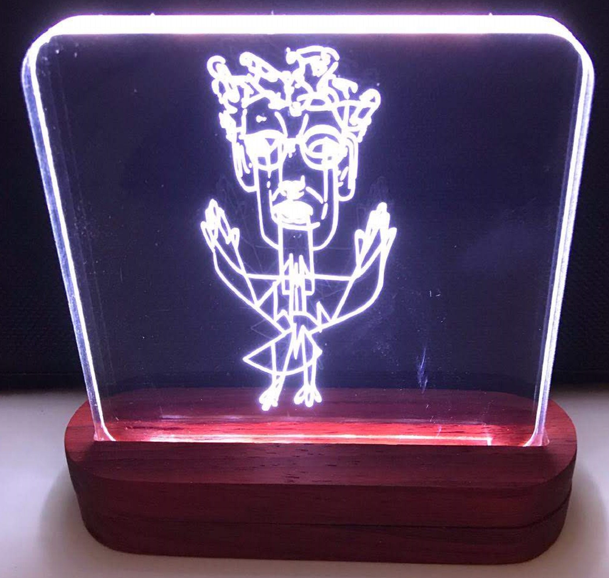 Angelus Novus (new Angel), Edge Lit LED Sign 4.25" X 4.25" Standing on ...