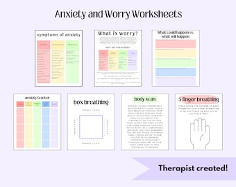 Mental Health Anxiety Worksheets Therapy Printable Digital - Etsy