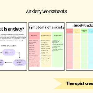 Mental Health Anxiety Worksheets Therapy Printable Digital - Etsy