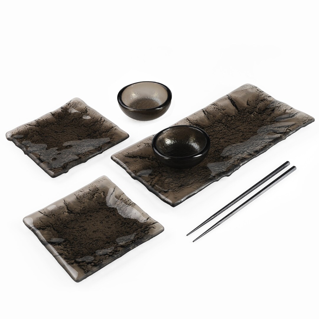 Aesthetic Serving Plates Set for 2 Person | Modern Plates Set and Tray ...