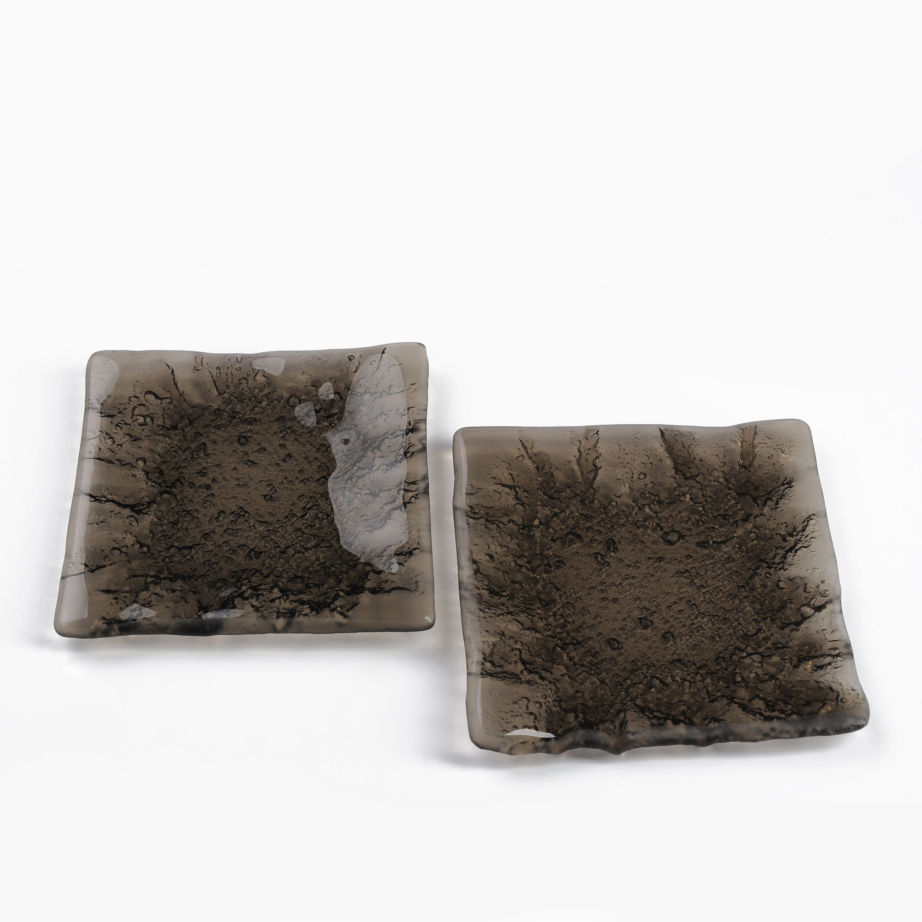 Modern Square Dinner Plates, Small Handmade Glass Plates, Jewelry Plate ...