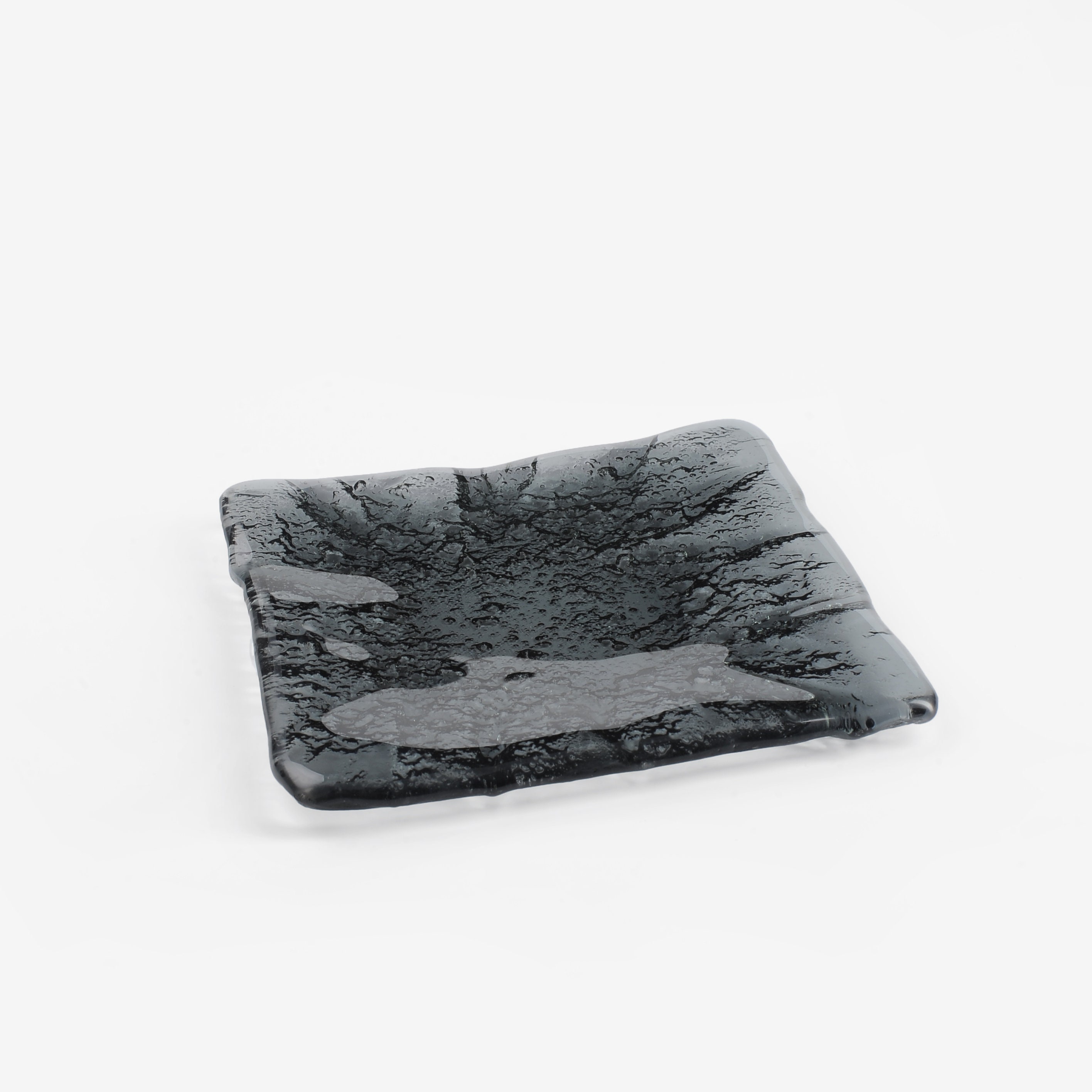 Modern Square Dinner Plates, Small Handmade Glass Plates, Jewelry Plate ...