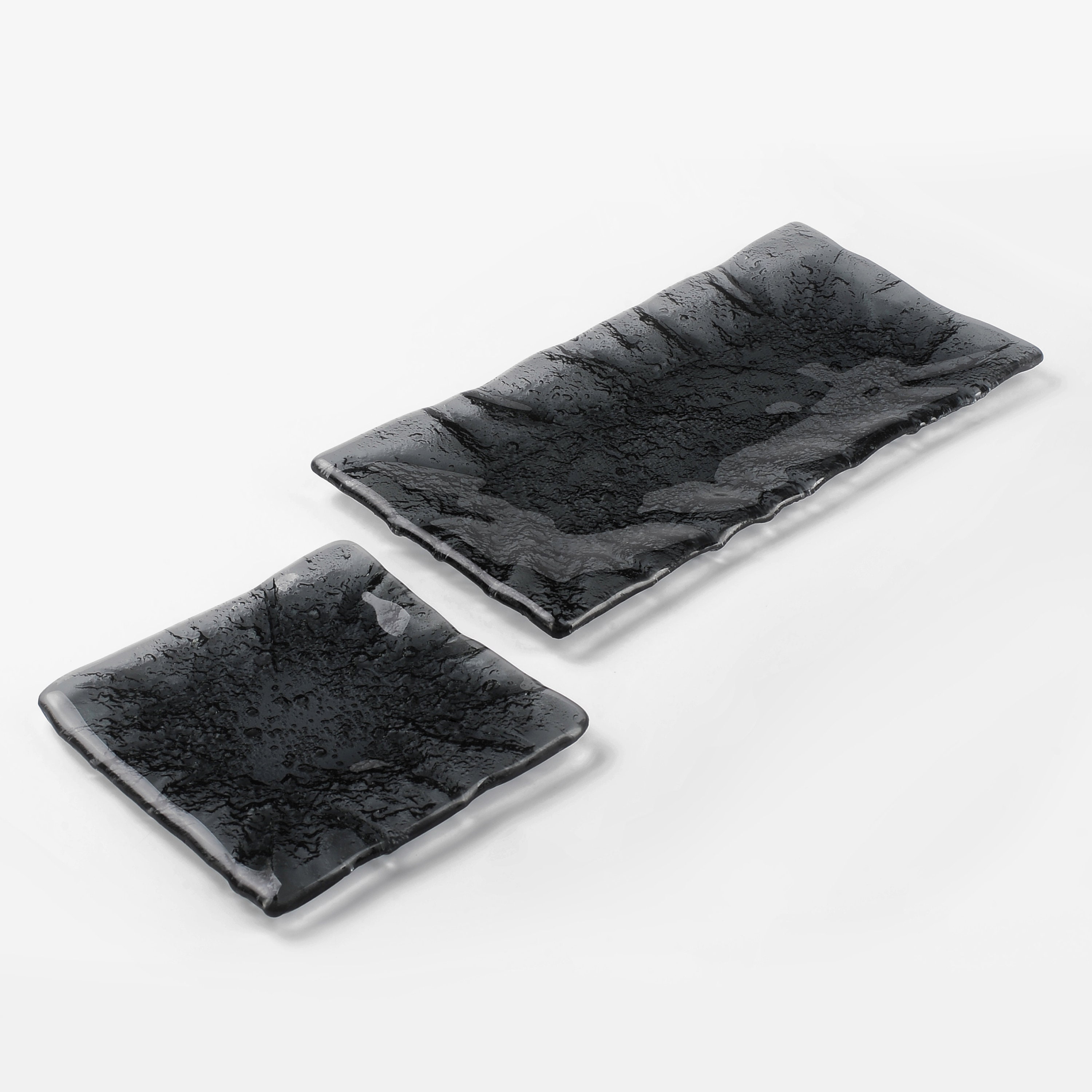 Modern Square Dinner Plates, Small Handmade Glass Plates, Jewelry Plate ...