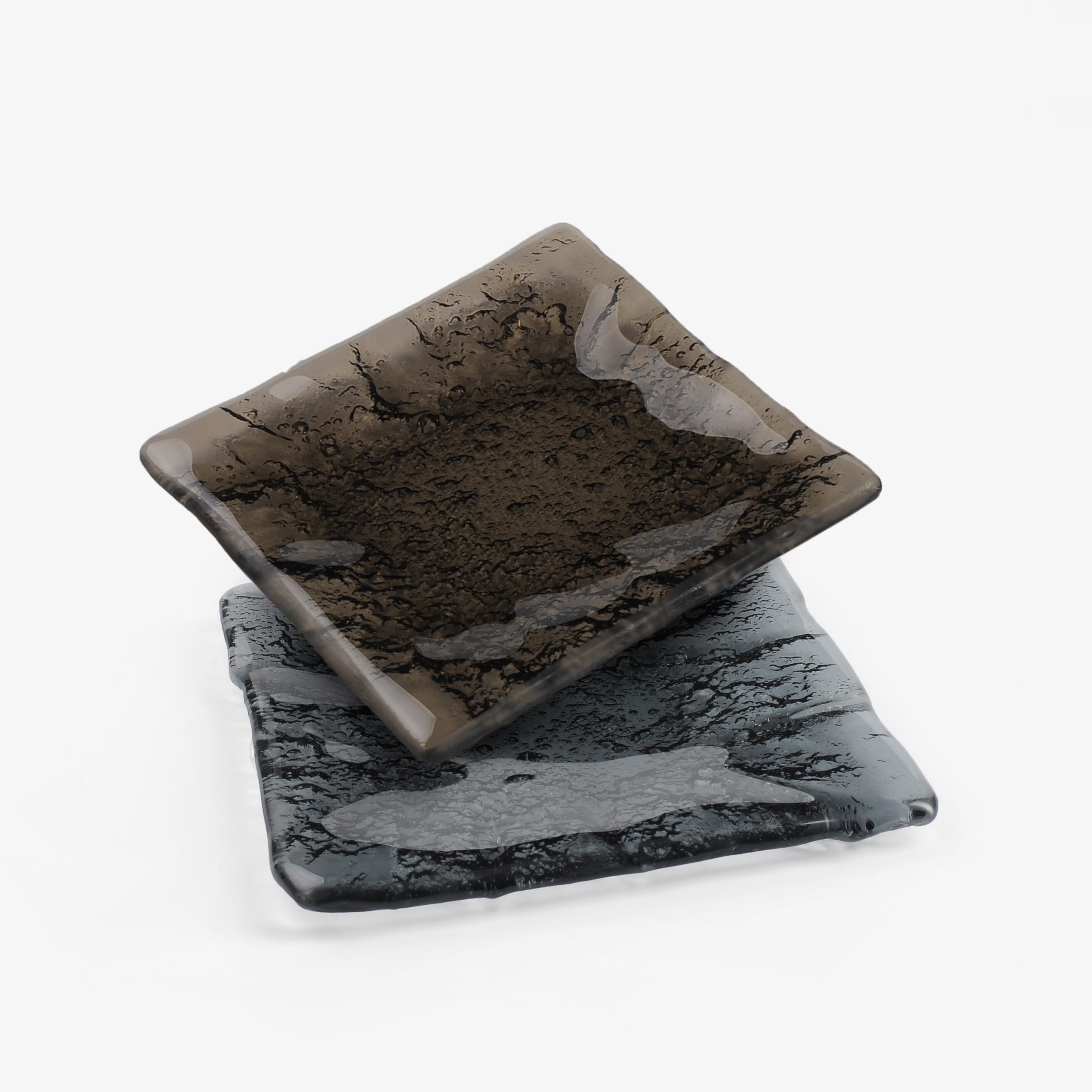 Modern Square Dinner Plates, Small Handmade Glass Plates, Jewelry Plate ...