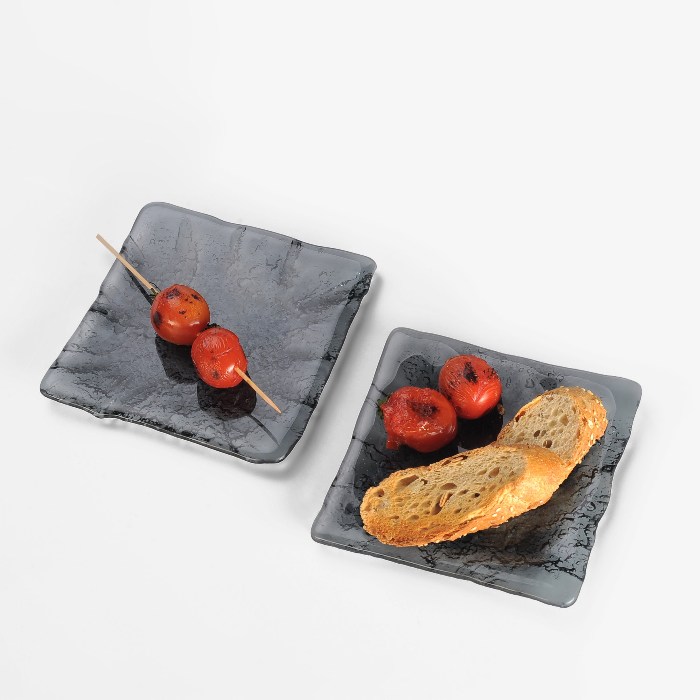 Modern Square Dinner Plates, Small Handmade Glass Plates, Jewelry Plate ...