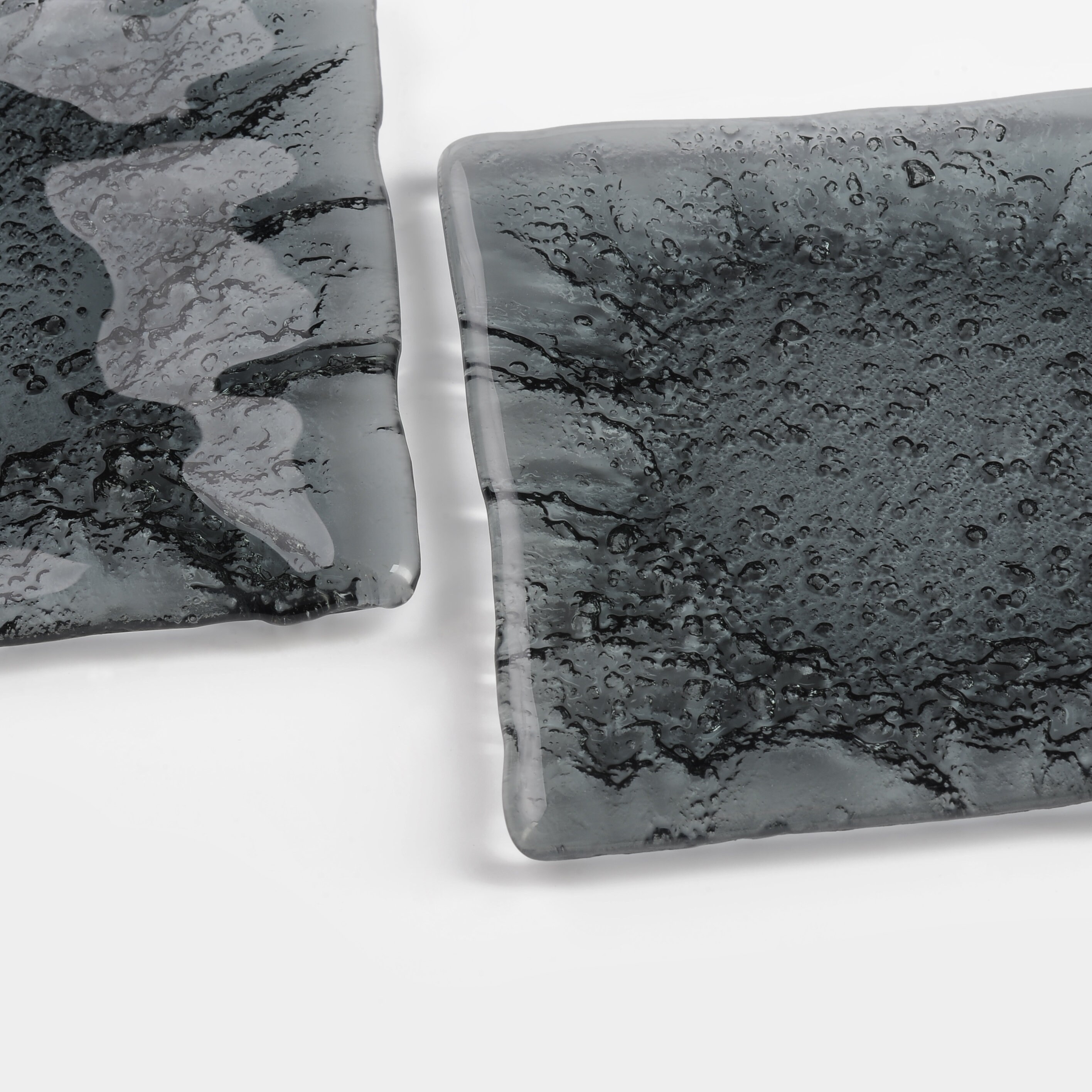 Modern Square Dinner Plates, Small Handmade Glass Plates, Jewelry Plate ...