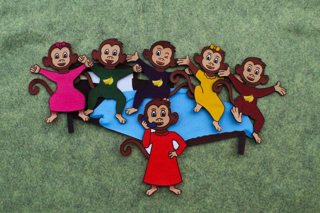 5 Little Monkeys Feltboard Set - Etsy